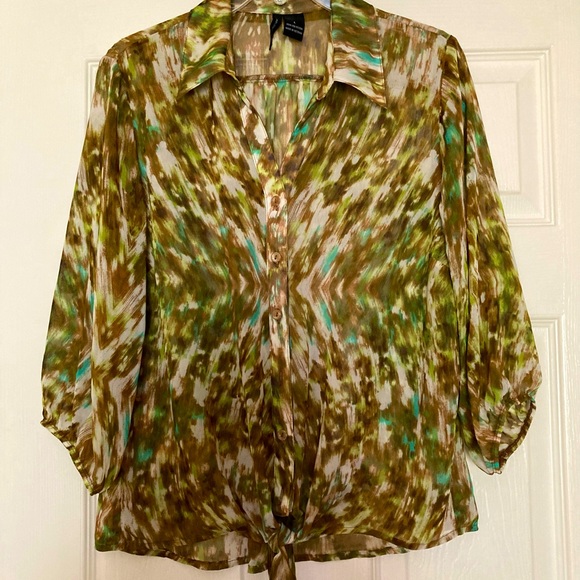 new directions | Tops | New Directions Blouse With Tie | Poshmark